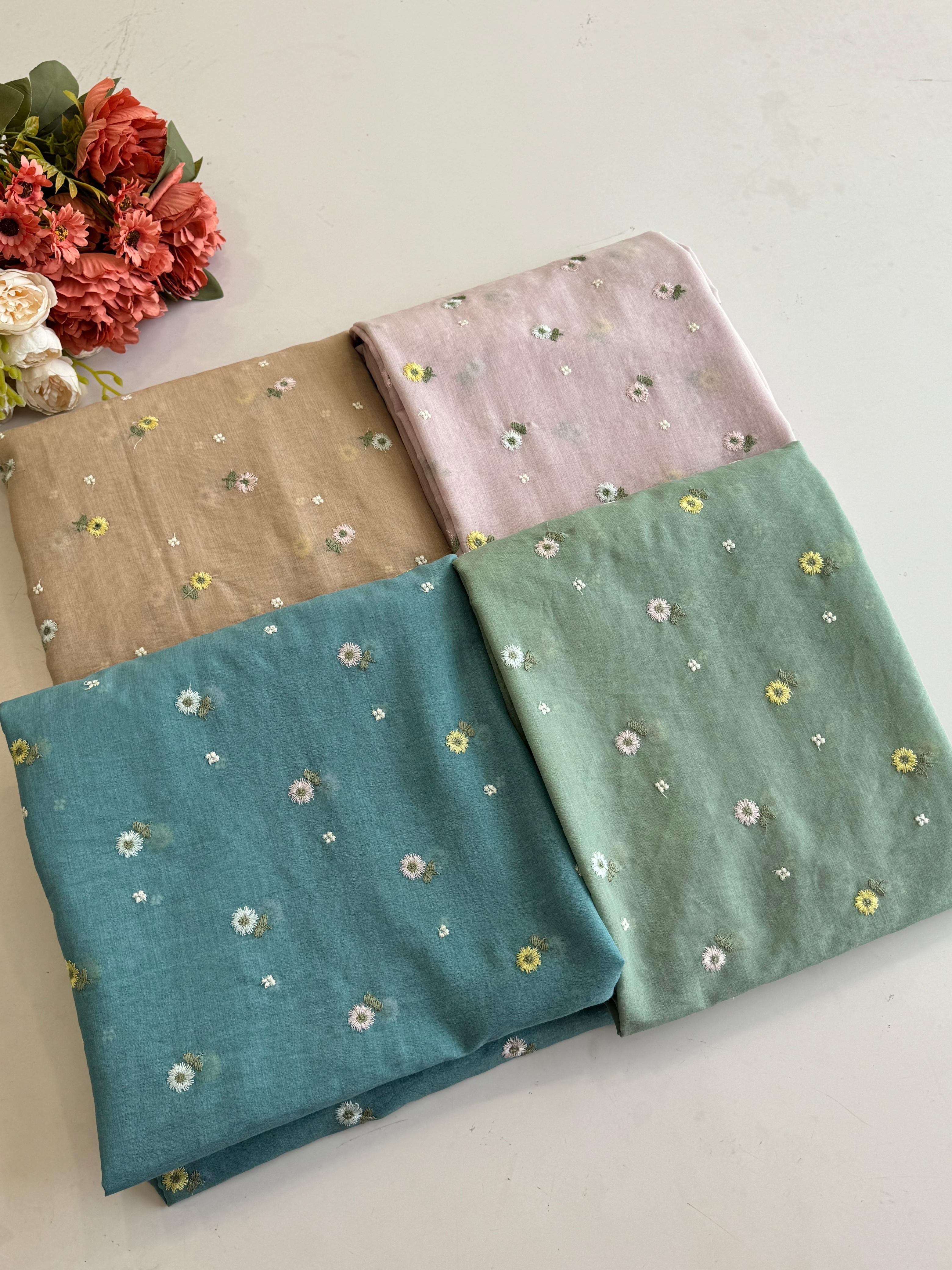 Premium Hand-Embroidered Mulchnaderi Unstitched Suit – Pehnava Lawns